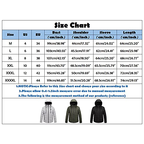 Puffy Jackets Men and Heating Temperature Three Control 5- Coat Hooded Gear Coat Charging Women Men USB Men's Black