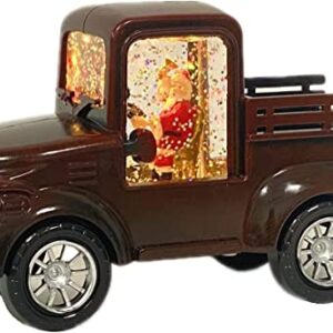 Christmas Decorations Truck Snow Globe, Santa Claus Truck Decorations, LED Water Lighted Glittering Xmas Decoration, Home Truck Décor for Festival Gift, Home Truck Ornament