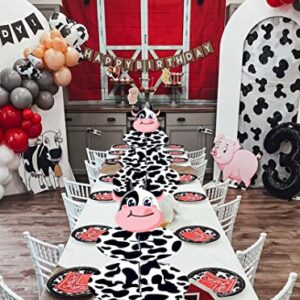 Cow Print Theme Birthday Party Supplies, 2 Pcs 3-Tier Cow Print Cupcake Stand, Farm Animal Themed Birthday Party Supplies for Girls and Boys, Cowgirl or Cowboy Party Decorations