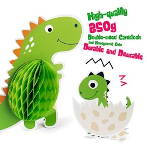 Mocoosy 12 PCS Dinosaur Party Honeycomb Centerpieces for Table Decorations, Little Dino Center Piece Dinosaur Table Topper for Kids T-Rex Dinosaur Theme Birthday Party Supplies Baby Shower Decor