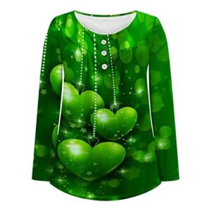 Green Womens Top Daily Deals Green Tshirts Shirts for Women Womens Long Sleeve Blouse St Patricks Day Party Supplies Shirt