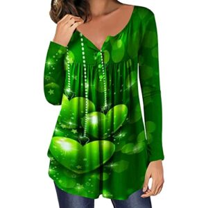 Green Womens Top Daily Deals Green Tshirts Shirts for Women Womens Long Sleeve Blouse St Patricks Day Party Supplies Shirt