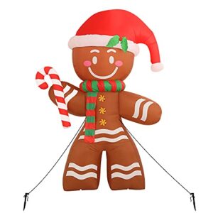 8 FT Christmas Inflatables Decoration Gingerbread Man with Built-in LEDs Blow Up Inflatables for Xmas Party Indoor Outdoor Yard Garden Lawn Décor (8FT Gingerbread Man)