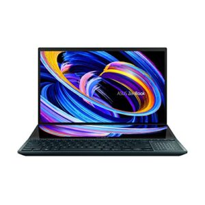 ASUS ZenBook Pro Duo 15 OLED UX582 Laptop, 15.6” OLED 4K UHD Touch Display, Intel Core i7-10870H, 16GB RAM, 1TB SSD, GeForce RTX 3070, ScreenPad Plus, Windows 10 Pro, Celestial Blue, UX582LR-XS74T