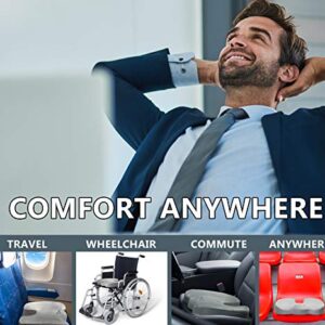 ComfiLife Premium Comfort Seat Cushion - Non-Slip Orthopedic 100% Memory Foam Coccyx Cushion for Tailbone Pain - Cushion for Office Chair Car Seat - Back Pain & Sciatica Relief (Gray)