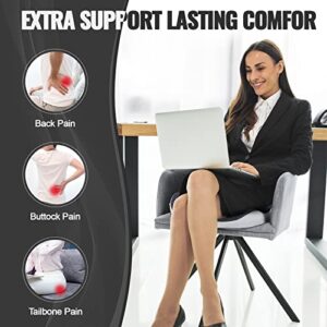 Seat Cushion, Office Chair Cushions, Non-Slip Sciatica, Tailbone Pain Relief Cushion Pad for Long Sitting, Memory Foam Butt Pillow for Computer Desk, Driving, Ergonomic Seat Cushion for Office Chairs