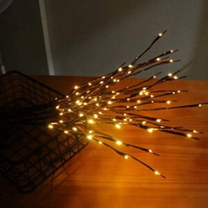 AMARS 2 Pack Decorative LED Lighted Branch Lights Battery Operated Artificial LED Twig Branches Decoration for Home Room Decor Christmas Vase (Warm White, 29.5 Inches, 20leds)