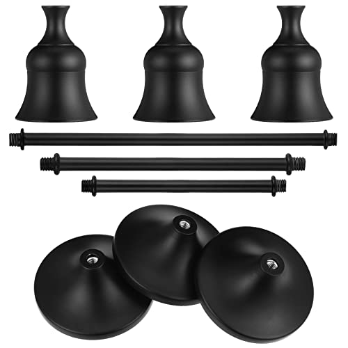 6 Pcs Romantic Candle Holder Taper Candle Holders Table Decorative Candlestick Holders Rustic Candle Stick Holder Metal Candle Stands for Wedding Christmas Dinning Party Anniversary Home Decor (Black)