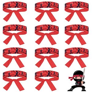 zoiiwa 24 pcs ninja headband ninja birthday party decorations ninja master themed headband for kids boys girls party supplies karate red headband ninja warrior birthday party favors