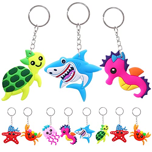 Mctuoba 100 Pcs Under the Sea Party Favors for Kids, Ocean Sea Animals Themed Birthday Party Supplies for Boys Girls, Classroom Prizes, Pinata Filler Goody Bag Stuffers