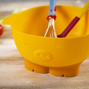 Kuhn Rikon Kinderkitchen Kids Mixing Set | Pig Mixing Bowl, Rooster Whisk & Goose Stirring Spoon | Child-Friendly Kitchen Tools for Real Cooking