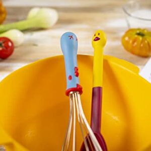 Kuhn Rikon Kinderkitchen Kids Mixing Set | Pig Mixing Bowl, Rooster Whisk & Goose Stirring Spoon | Child-Friendly Kitchen Tools for Real Cooking