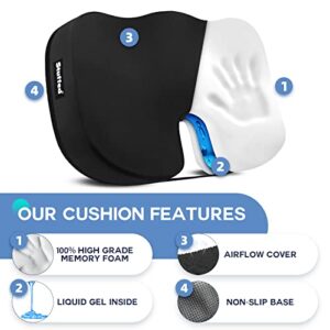 Stuffed Seat Cushion for Office Chair, Desk Chair Cushion for Long Sitting, Ergonomic Butt Cushion for Desk Chair, Gel Office Chair Seat Cushion, Memory Foam Butt Support for Chair