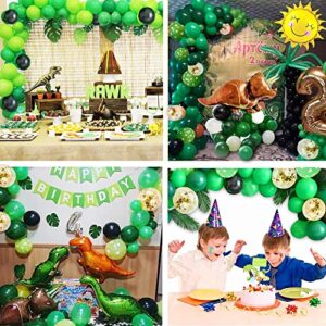 Dinosaur Birthday Party Supplies, 63PCS Dinosaur Party Decorations with Happy Birthday Balloons for Boys Green Dino Themed Party 1st 2nd 3rd Birthday Baby Shower