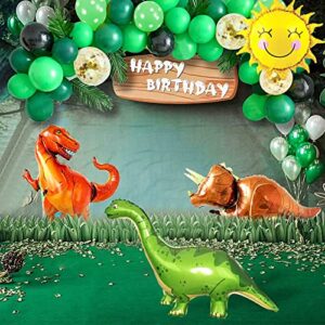 Dinosaur Birthday Party Supplies, 63PCS Dinosaur Party Decorations with Happy Birthday Balloons for Boys Green Dino Themed Party 1st 2nd 3rd Birthday Baby Shower