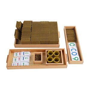 adena montessori golden beads materials decimal system bank game mathematics math montessori toys