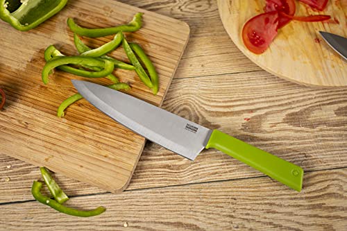 KUHN RIKON Colori+ Classic Chef's Knife with Safety Sheath, 30 cm, Green