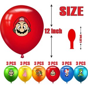 Super Mario Party Favor Party Decorations, Super Mario party Themed Flatware, Banner, Balloons, Plates, Spoons, Fork, knives, Napkins, Cake Toppers, Paper cups, Straws, Tablecloth Party Supplies Kids Boys and Baby Shower Themed Birthday Party Supplies, Su