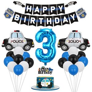 3rd birthday decorations for boy police birthday party decoration happy birthday banner 3rd birthday gifts boy police birthday party supplies for kids police cars cake topper police balloons