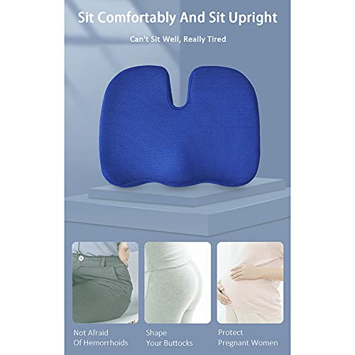 JTYX Coccyx Cushion Memory Foam Orthopedic Seat Cushion for Office Chair, Car Seat & Wheelchair - Sciatica Cushion Ergonomic Posture Seat Pads