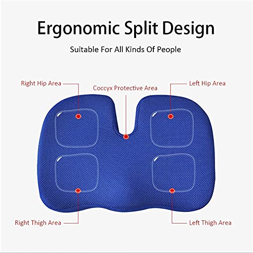 JTYX Coccyx Cushion Memory Foam Orthopedic Seat Cushion for Office Chair, Car Seat & Wheelchair - Sciatica Cushion Ergonomic Posture Seat Pads