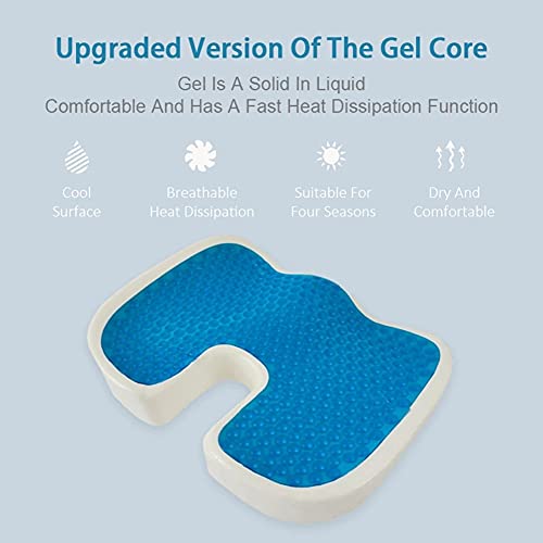 JTYX Coccyx Cushion Memory Foam Orthopedic Seat Cushion for Office Chair, Car Seat & Wheelchair - Sciatica Cushion Ergonomic Posture Seat Pads