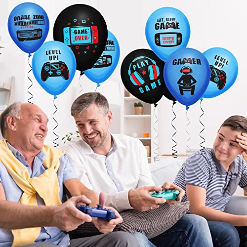 Video Game Balloons Gamer Birthday Party Balloons Gaming Latex Balloon Game Controller Balloon Garland Arch Kit for Kids Boys Girls Game Themed Party Supplies Game On Level Up Party Decorations