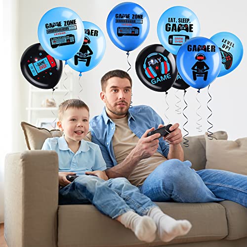 Video Game Balloons Gamer Birthday Party Balloons Gaming Latex Balloon Game Controller Balloon Garland Arch Kit for Kids Boys Girls Game Themed Party Supplies Game On Level Up Party Decorations