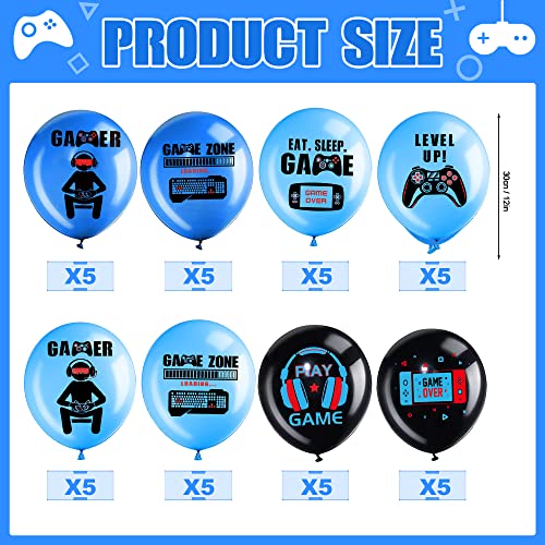 Video Game Balloons Gamer Birthday Party Balloons Gaming Latex Balloon Game Controller Balloon Garland Arch Kit for Kids Boys Girls Game Themed Party Supplies Game On Level Up Party Decorations