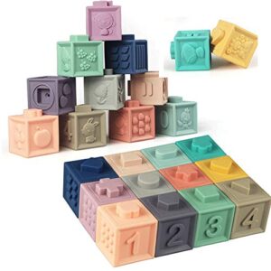 litand soft stacking blocks for baby montessori sensory infant bath toys for toddlee toddlers babies 6 9 month 1 2 year old