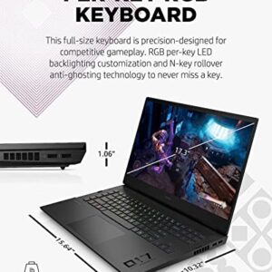 HP 2022 OMEN O17 17.3" 165Hz Gaming Laptop, Intel Core i7-12700H, 16GB RAM, 1TB PCIe SSD, Backlit Keyboard, NVIDIA GeForce RTX 3070Ti 8GB, HD Webcam, Win 11 Pro, Black, w/ 32GB USB Business Card