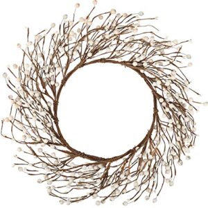 whonline 18 inches pip berry wreath christmas wreath off white winter wreath for festival celebration front door wall window home decor