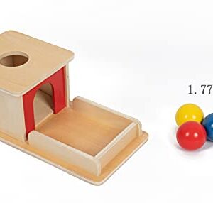 Adena Montessori Full Size Object Permanence Box with Tray Three Balls Montessori Toys for 6-12 Month Infant 1 Year Old Babies Toddlers