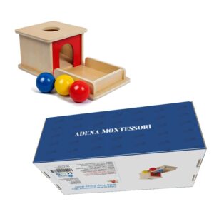 Adena Montessori Full Size Object Permanence Box with Tray Three Balls Montessori Toys for 6-12 Month Infant 1 Year Old Babies Toddlers