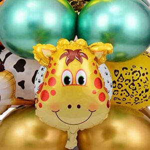 First Birthday Party Jungle Safari Themed 1st Birthday Wild One Party Balloons Decorations Backdrop With Animal Balloons for Kids Boys Girls Party Supplies (1st Safari Theme Birthday)