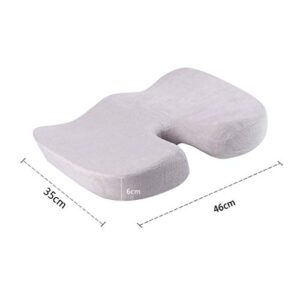 HALOUK Non-Slip Memory Foam Seat Cushion, Ergonomic Comfort Chair Cushion Portable for Office Chair Car-Gray flannel-35X46X6cm