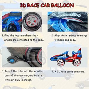 Race Car 2nd Birthday Party Supplies Two Fast Balloons Cake Topper Race Car Happy Birthday Banner for 2 Year Old Boys Racing Theme Birthday Party Decorations