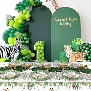 Safari Baby Shower Decorations Boy Plates Napkins and Tablecloth Set Serves 25,Jungle Animal Theme Birthday Party Supplies