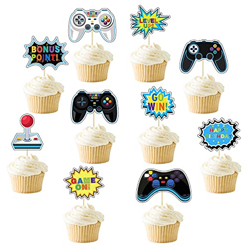 Video Game Party Supplies Set Birthday Decoration for Boys - Including HAPPY BIRTHDAY Gamer Banner, Controller Balloons, Fringe Curtains, Plates, Cups, Napkins, Tableware, Tablecloth, Balloons - Serves 20