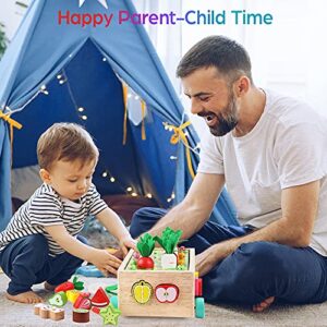 Toddlers Montessori Wooden Educational Toys for Baby Boys Girls Age 2 3 4 Year Old, Shape Sorting Toys Gifts for Kids 2-4, Wood Preschool Learning Fine Motor Skills Game