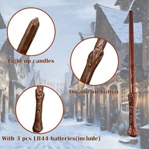 Battery Operated Flameless flickering Harry hanging Up Potter Taper Floating Fake Candles with Magic Wand Remote,LED Electric Window Candle Light Decor for Halloween,Christmas, Wedding, Birthday Party