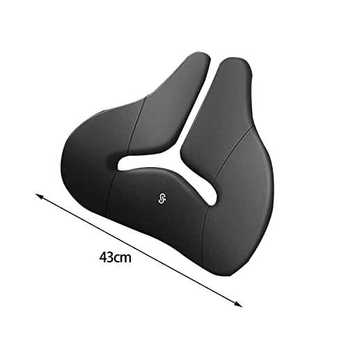 shamjina Ergonomic Seat Back Cushion , Comfortable Travel Soft Office Chair Cushion Back Rest Breathable Pad Car for Computer Desk Chair , Black