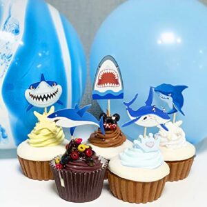 Shark Birthday Party Decorations,73 pcs Shark Theme Birthday Party Supplies for Kids,Boys Include Shark Balloons,Shark Birthday Banner,Shark Cake Topper for Ocean Theme Birthday Party