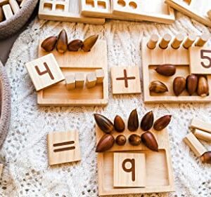 LITTLE BUD KIDS Counting Pegs - A Ten Frame Math Manipulatives Number Montessori Toy for Toddlers & Kindergarteners