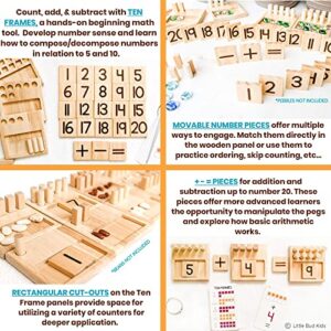 LITTLE BUD KIDS Counting Pegs - A Ten Frame Math Manipulatives Number Montessori Toy for Toddlers & Kindergarteners