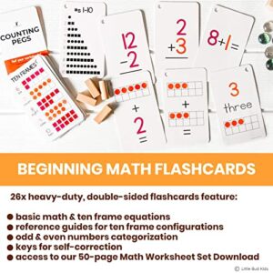 LITTLE BUD KIDS Counting Pegs - A Ten Frame Math Manipulatives Number Montessori Toy for Toddlers & Kindergarteners