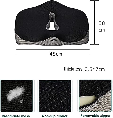 BUZZNN Seat Cushion for Office Chair, Desk Chair Car Seat Cushion for Tailbone Pain, Ergonomic Memory Foam Coccyx Seat Cushion for Sciatica, Back Pain Relief