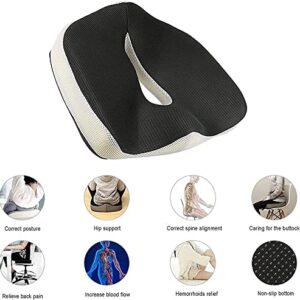 BUZZNN Seat Cushion for Office Chair, Desk Chair Car Seat Cushion for Tailbone Pain, Ergonomic Memory Foam Coccyx Seat Cushion for Sciatica, Back Pain Relief