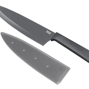 KUHN RIKON Colori+ Non-Stick Chef's Knife with Safety Sheath, 30 cm, Grey