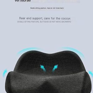 NNAA Office Chair Cushion Ergonomic Chair Pad Memory Foam Seat Cushion Back Cushion Orthopedic Coccyx Spine Mat Relieve Pressure Pad Slow Rebound Chair DeepGrey